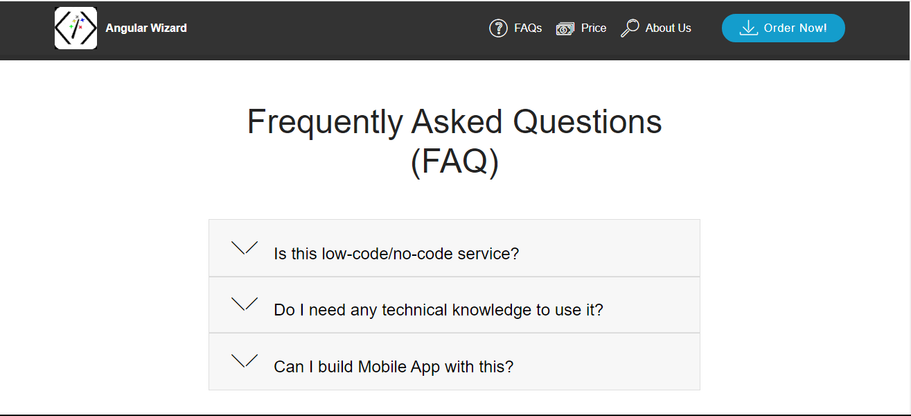Angular Wizard Frequently Asked Questionsfaq